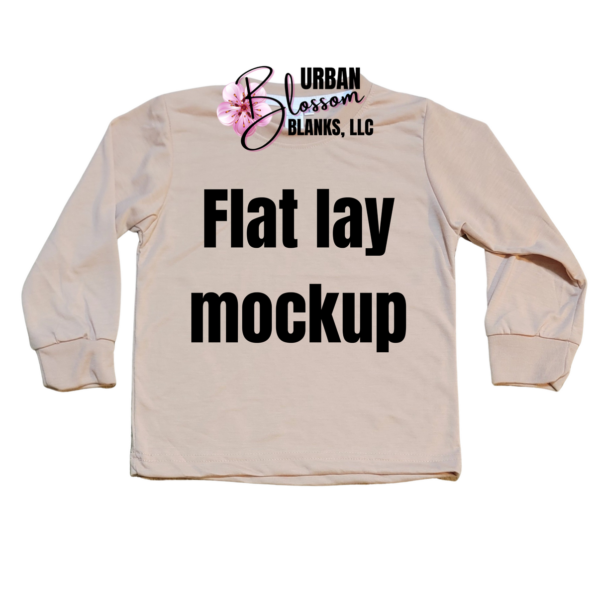 Sand Kids Long Sleeve Flat Lay Mockup – Urban Blossom Blanks, LLC
