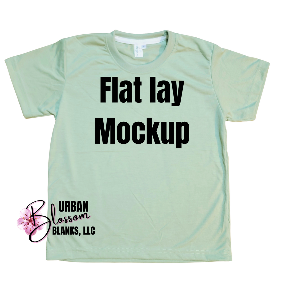 Light Sage Kids Shirt Flat Lay Mockup – Urban Blossom Blanks, LLC